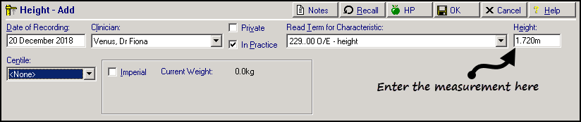 Adding a Height
