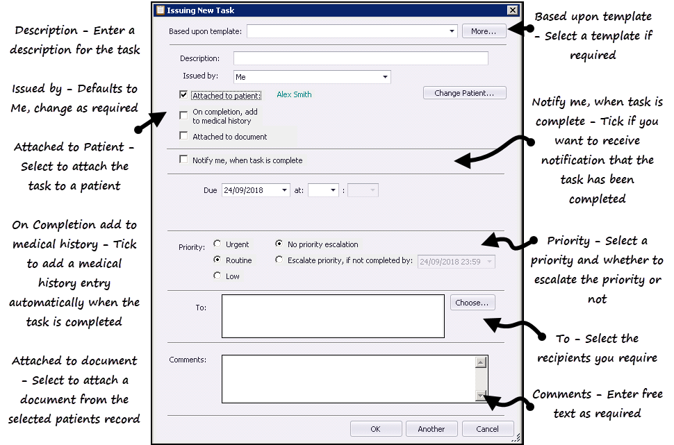 Adding a Task for Action