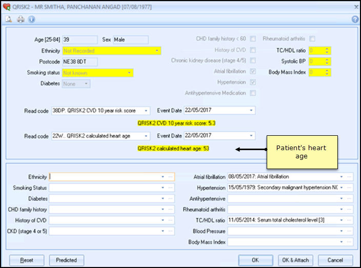 QRISK2 CVD Risk Calculator
