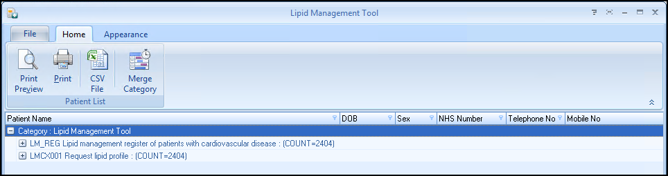 Lipid Management Tool Overview