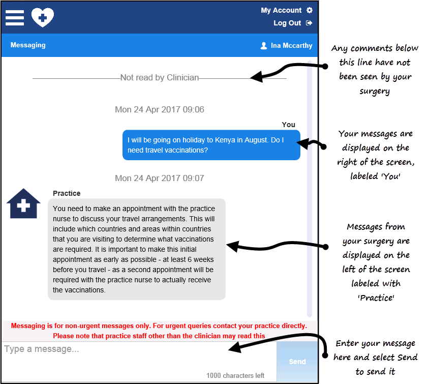 Understanding Your Messaging Screen