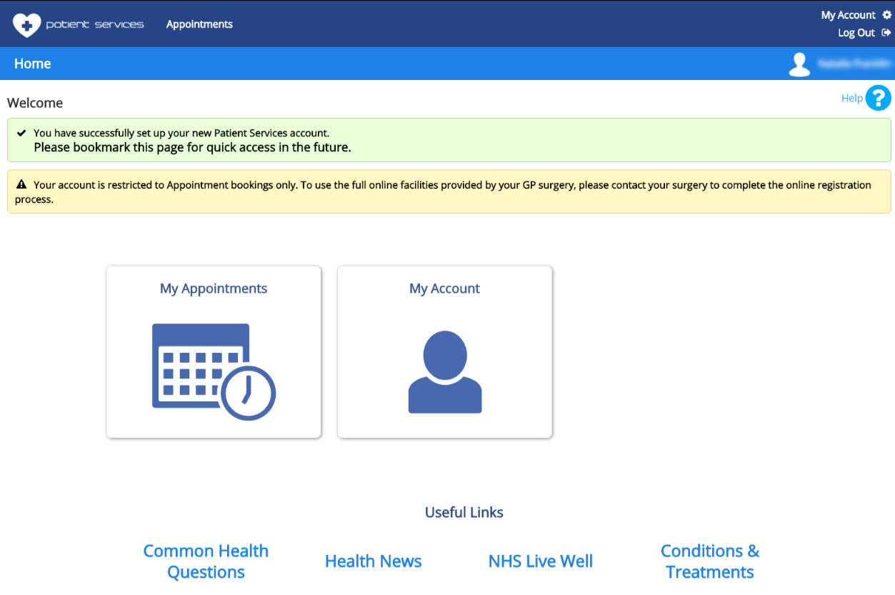 Basic Patient Services Registration