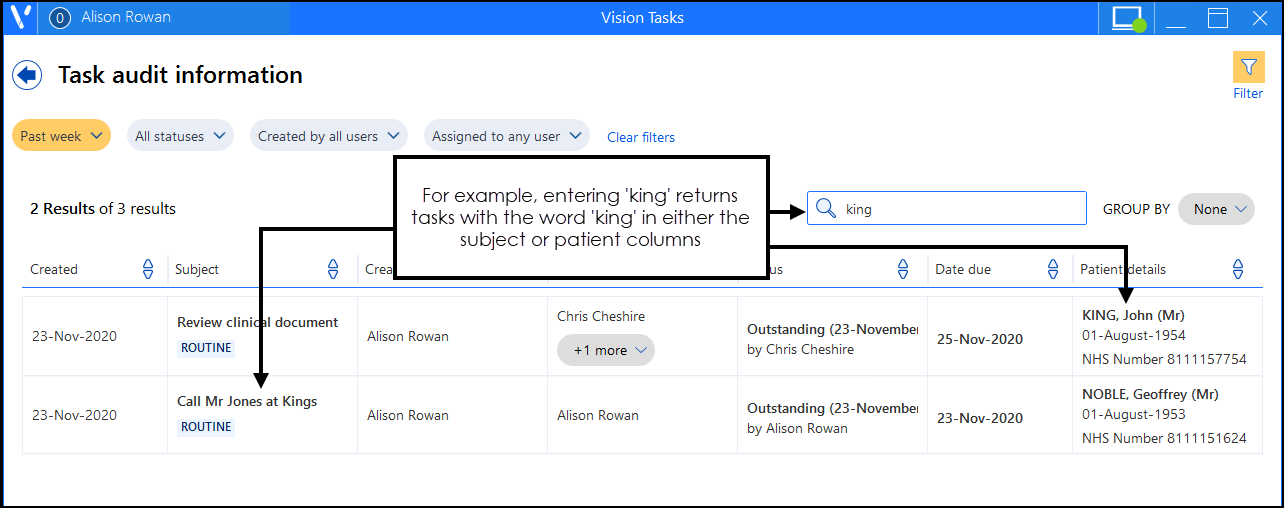 Tasks Audit