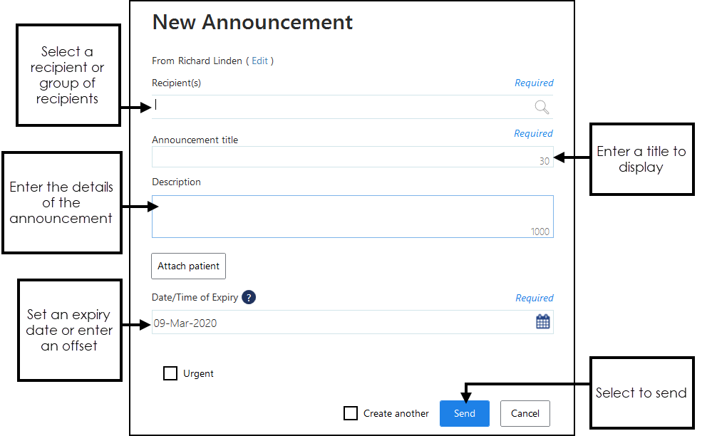 Creating an Announcement