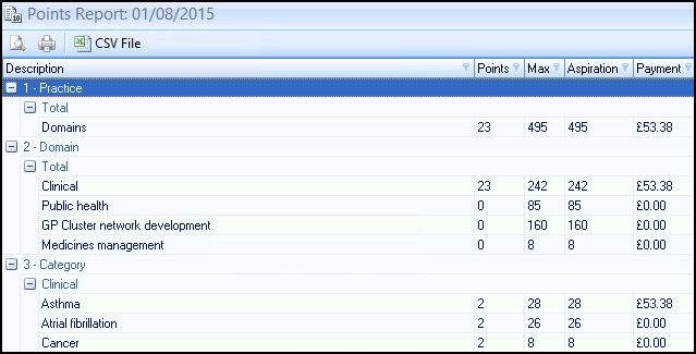 Generating a Points Report from Contract Manager