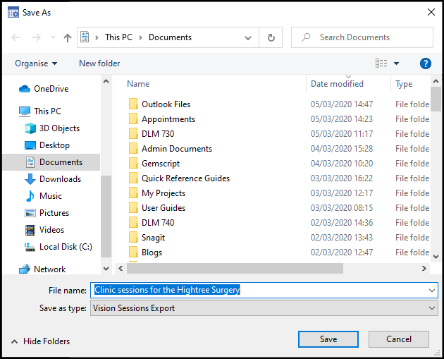 Exporting and Importing Session Templates