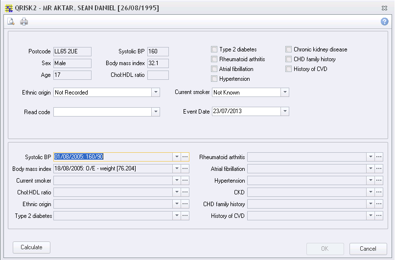 QRISK2 CVD Risk Calculator