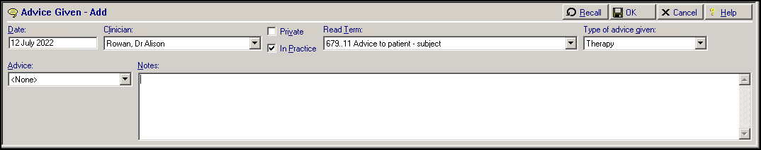 Non-drug Therapy Items or Advice on Prescriptions