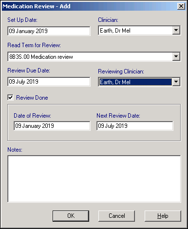 Adding a Medication Review