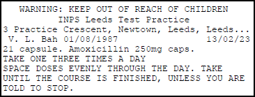 Dispensing Drug Labels
