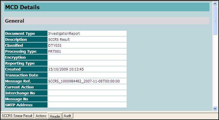 Message Tab